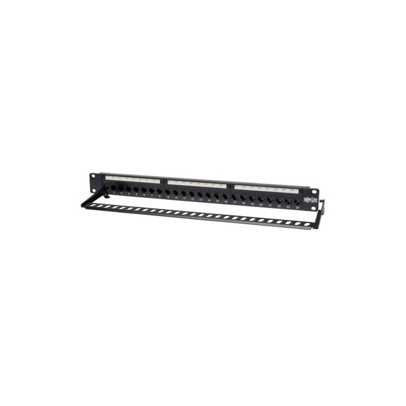 24-Port 1U Rack-Mount Cat5e Feedthrough Patch Panel, RJ45 Ethernet ...
