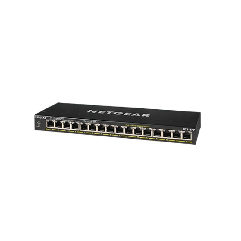 Netgear GS316PP Unmanaged Gigabit Ethernet (10/100/1000) Black Power ...